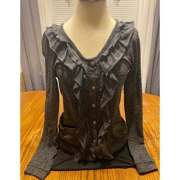 Love Tree | Sweaters | Ruffled Military Cardigan | Poshmark